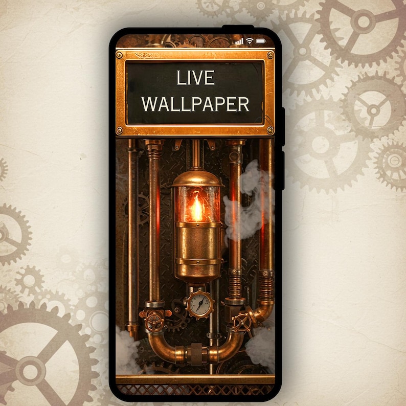 Steampunk Clockwork Live Wallpaper: Looping Android & Ios Background - Etsy