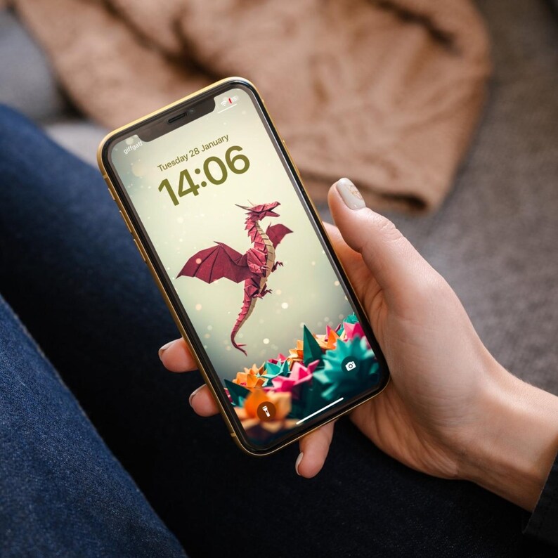 Papercraft Dragon Live Wallpaper: Cute iPhone Lock Screen Background ...