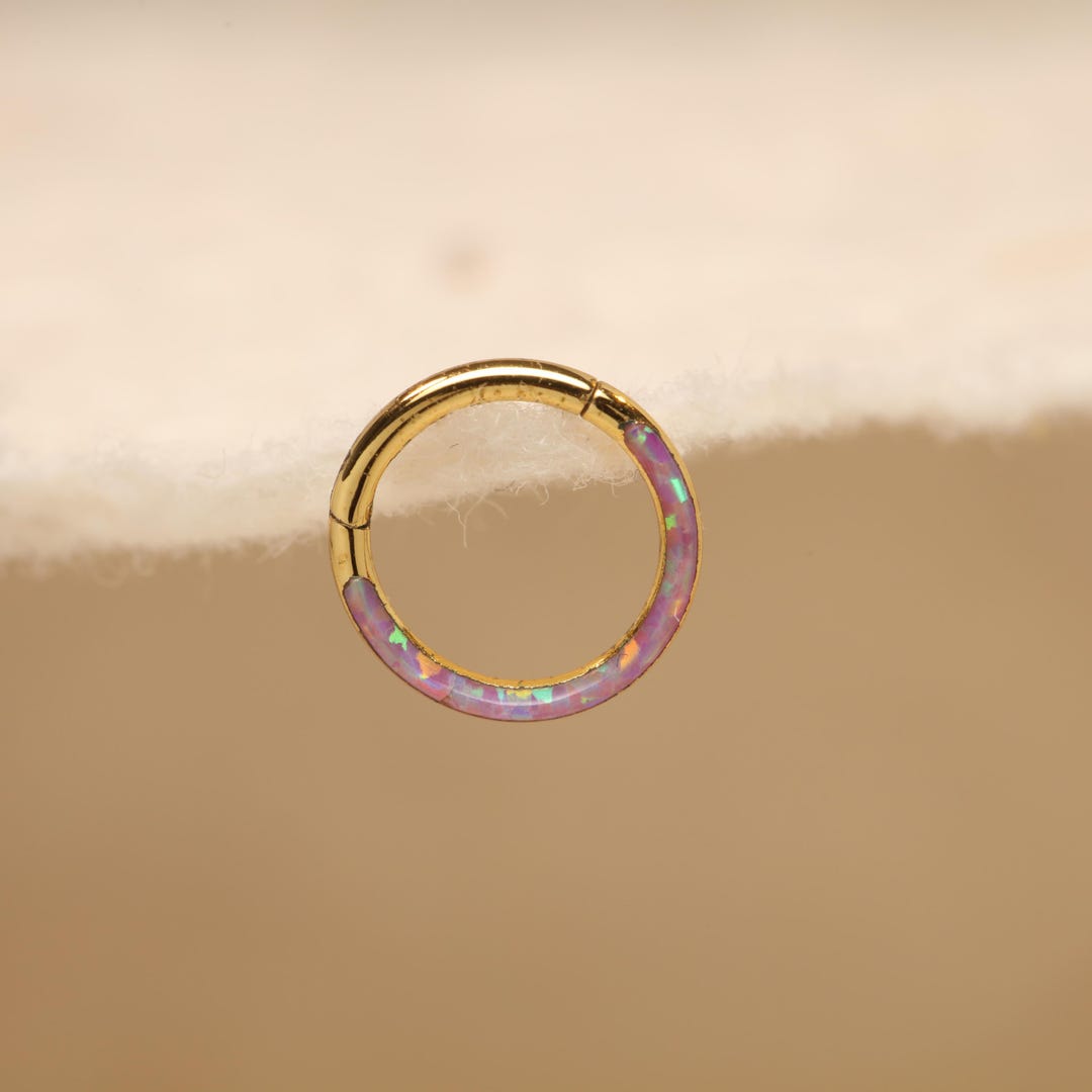 Pink Opal Septum Piercing Septum Jewelry • Nose Jewelry • 6/8/10mm ...