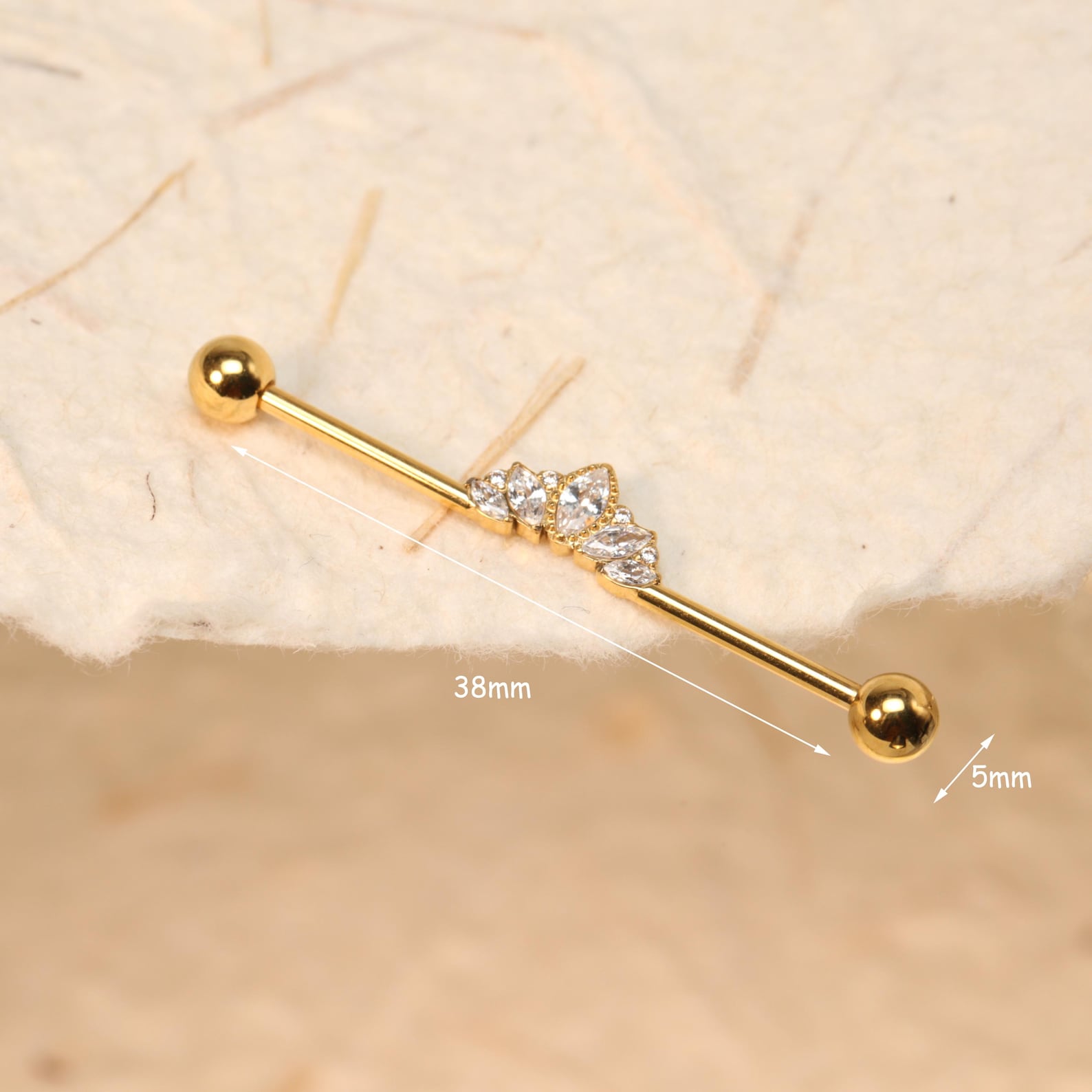 Straight Barbell Horse Eye • Industrial Piercing • Surgical Steel • 14G ...