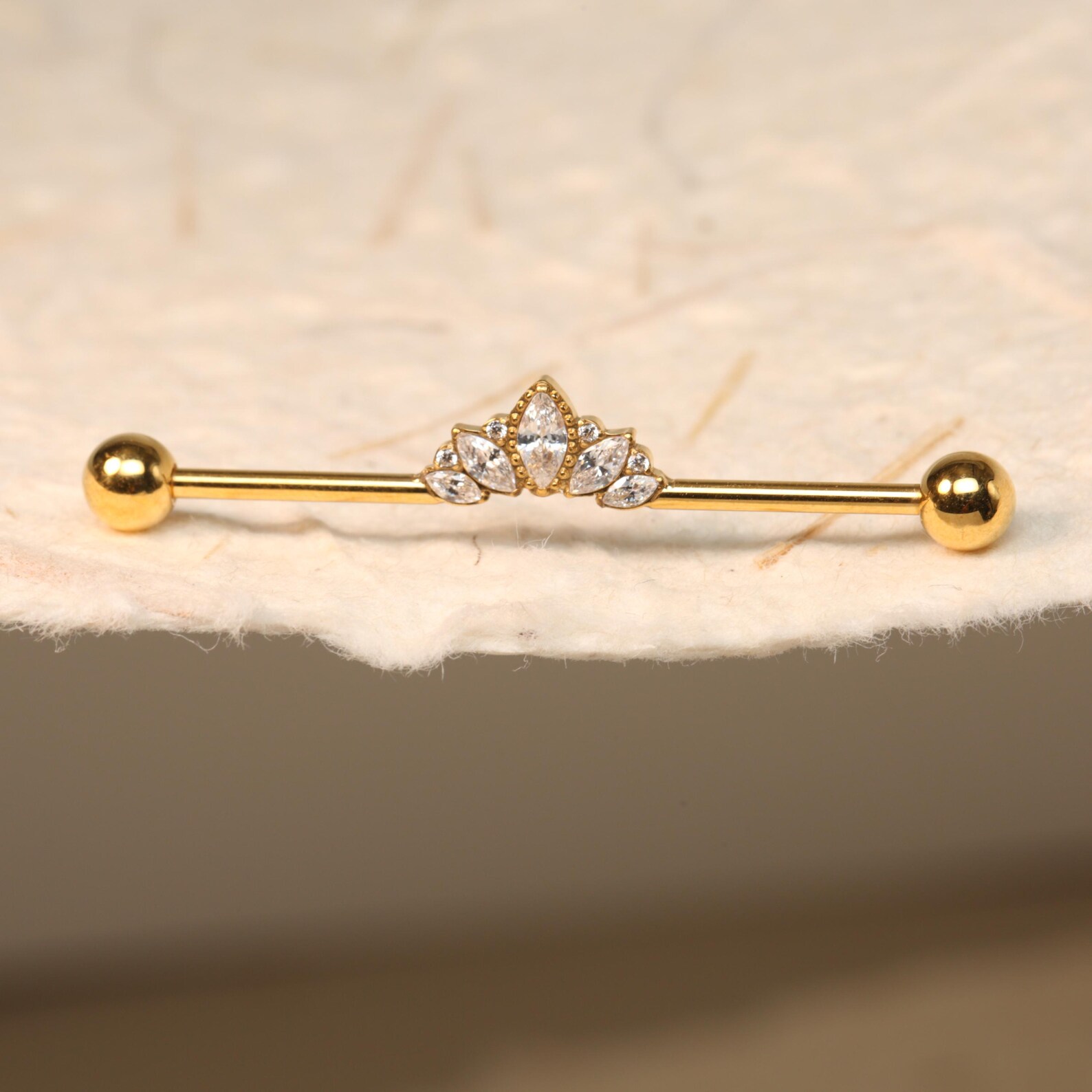 Straight Barbell Horse Eye • Industrial Piercing • Surgical Steel • 14G ...