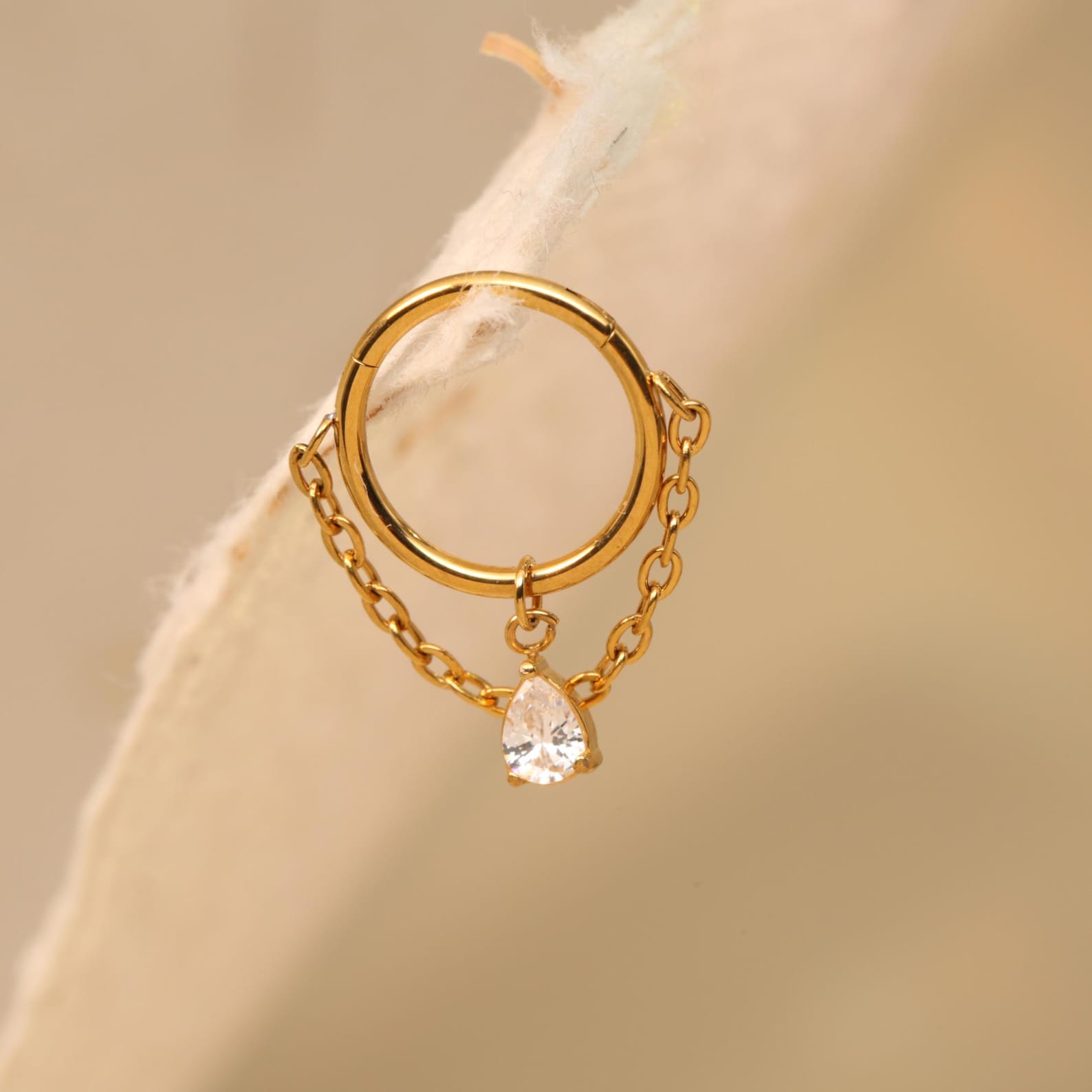 16G Chain Hoop Earring• Hinged Segment Nose Ring • Helix Earring ...