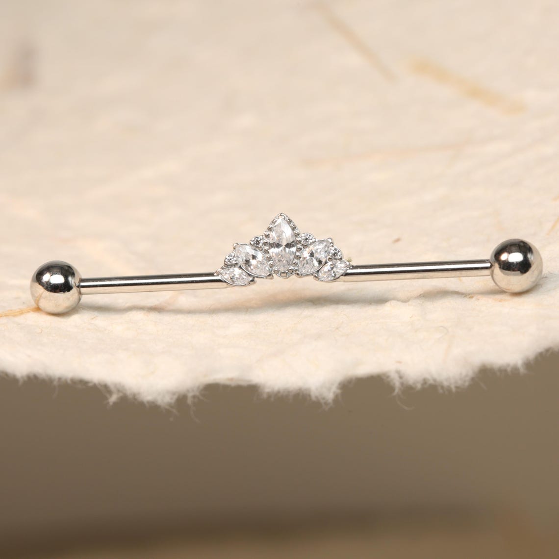Straight Barbell Horse Eye • Industrial Piercing • Surgical Steel • 14G ...