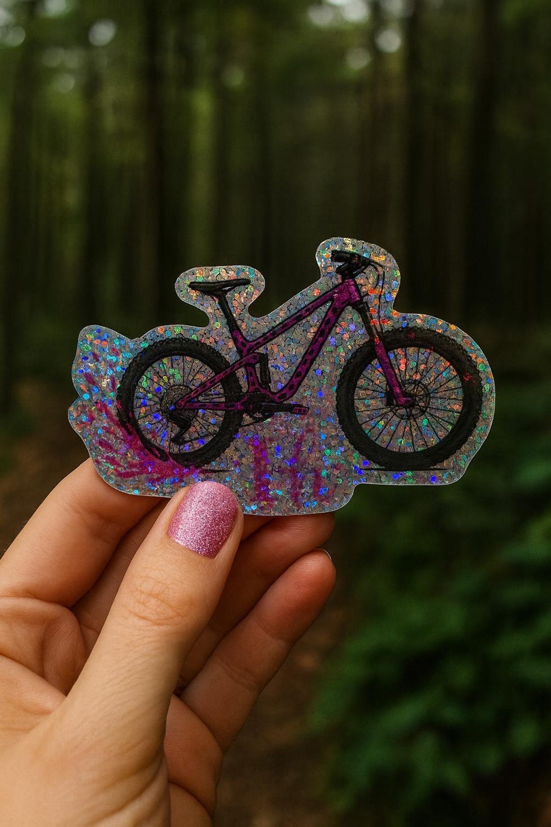 Sparkly Mountain Bike Sticker Pack – 2 Holographic MTB Stickers - Etsy