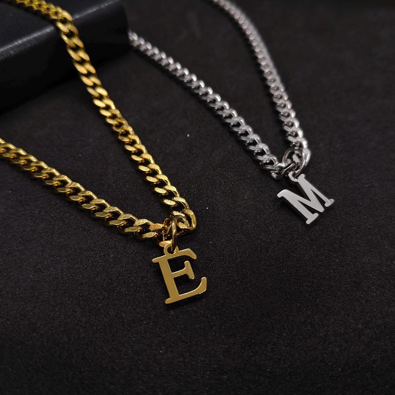 Letter Pendant Chain for Men - Etsy