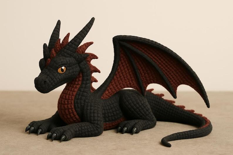 Crochet Dragon Pattern PDF – Fantasy Amigurumi Dragon – Beginner ...
