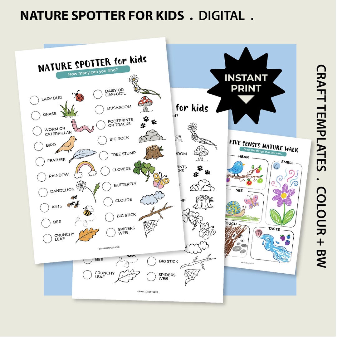 Nature Spotter Printable | Kids Nature Walk Activity | Outdoor ...