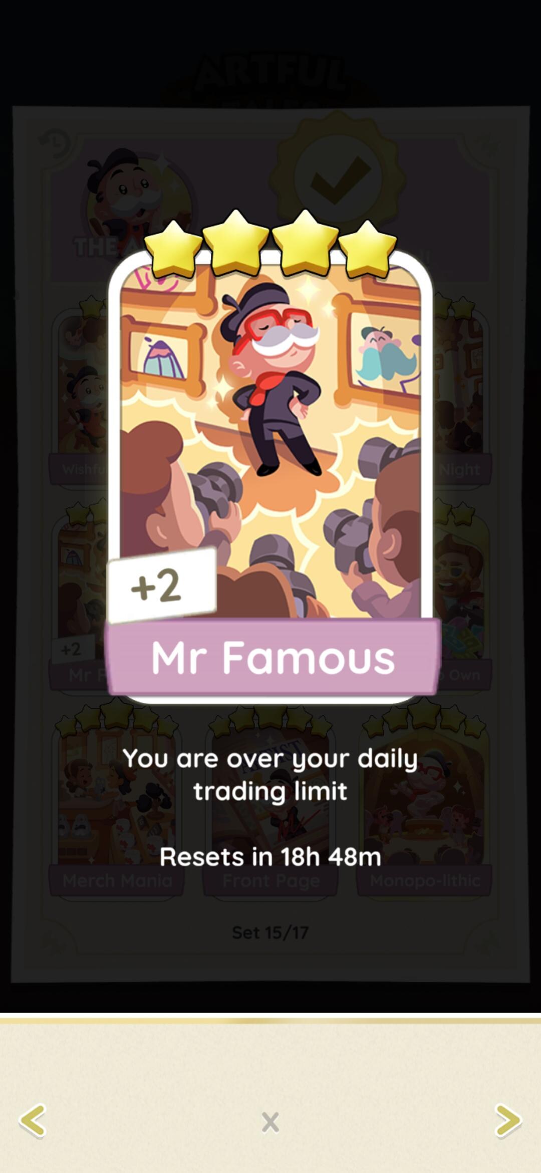 Monopoly Go 4 Star Sticker Mr Famous set 15 - Etsy