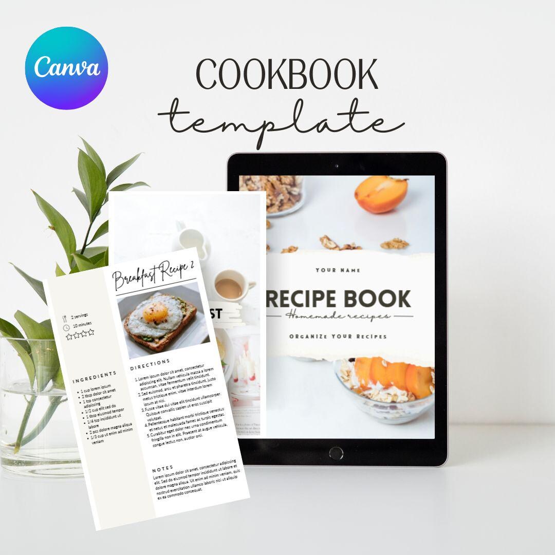 Cookbook Template, Editable Recipe Book Template, Personalized Recipe ...