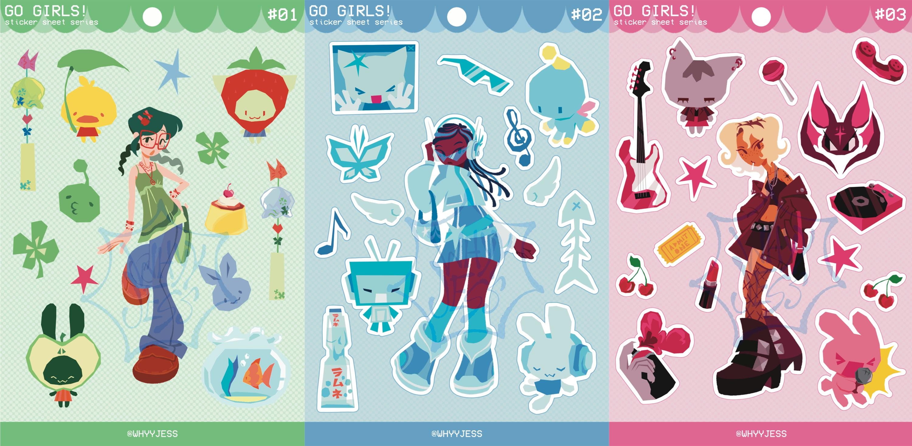 Go Girls! Sticker Sheets - Etsy