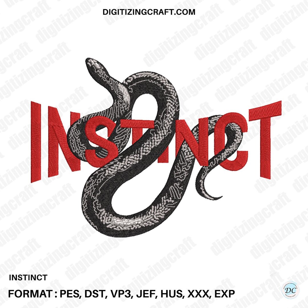 Instinct Embroidery Design File,snake Embroidery,animal Pattern,machine ...