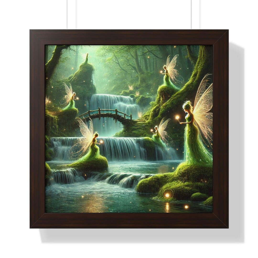 Cottagecore Fantasy Fairy Bridge Art Print | Framed Wall Decor in 3 ...