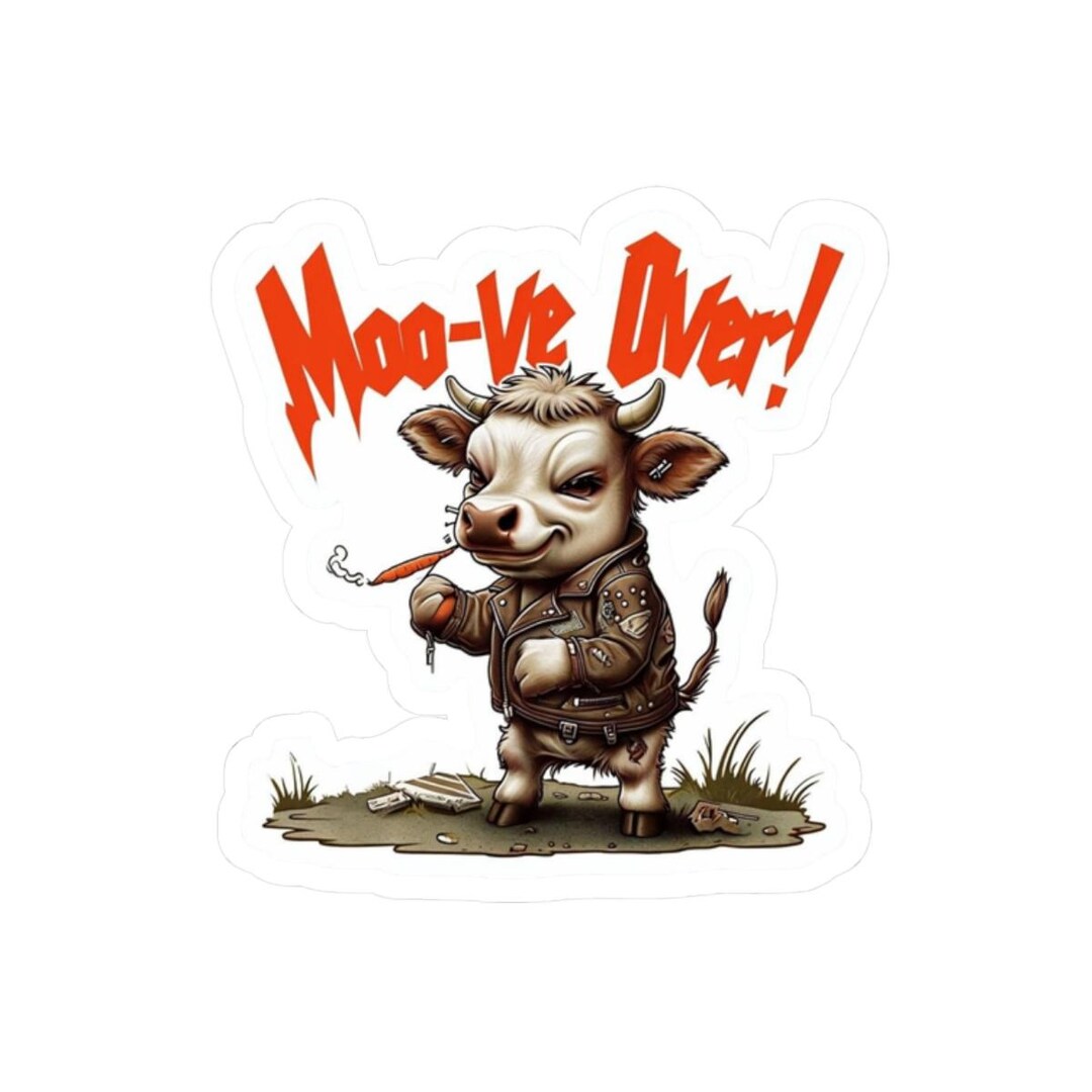 Moo-ve Over! Kiss-cut Stickers - Funny Cow Stickers, Laptop Decor ...