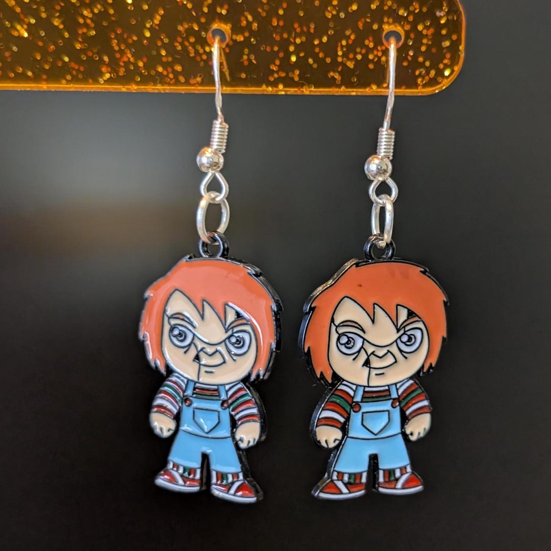 Metal Chuck Creepy Doll Good Guy Horror Halloween Earrings - Etsy