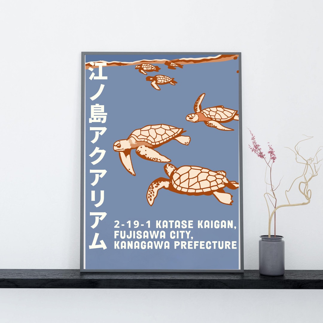 Vintage Japanese Aquarium Poster - Enoshima Aquarium Poster, Japanese ...