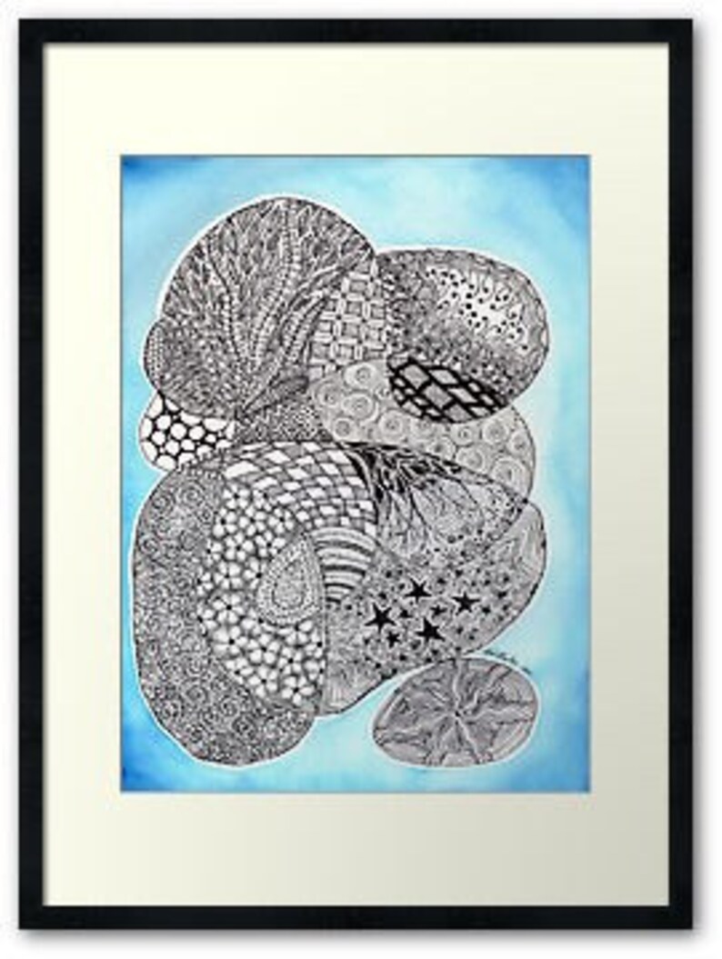 Tangled Original Ink and Watercolour Zentangle Painting - Etsy