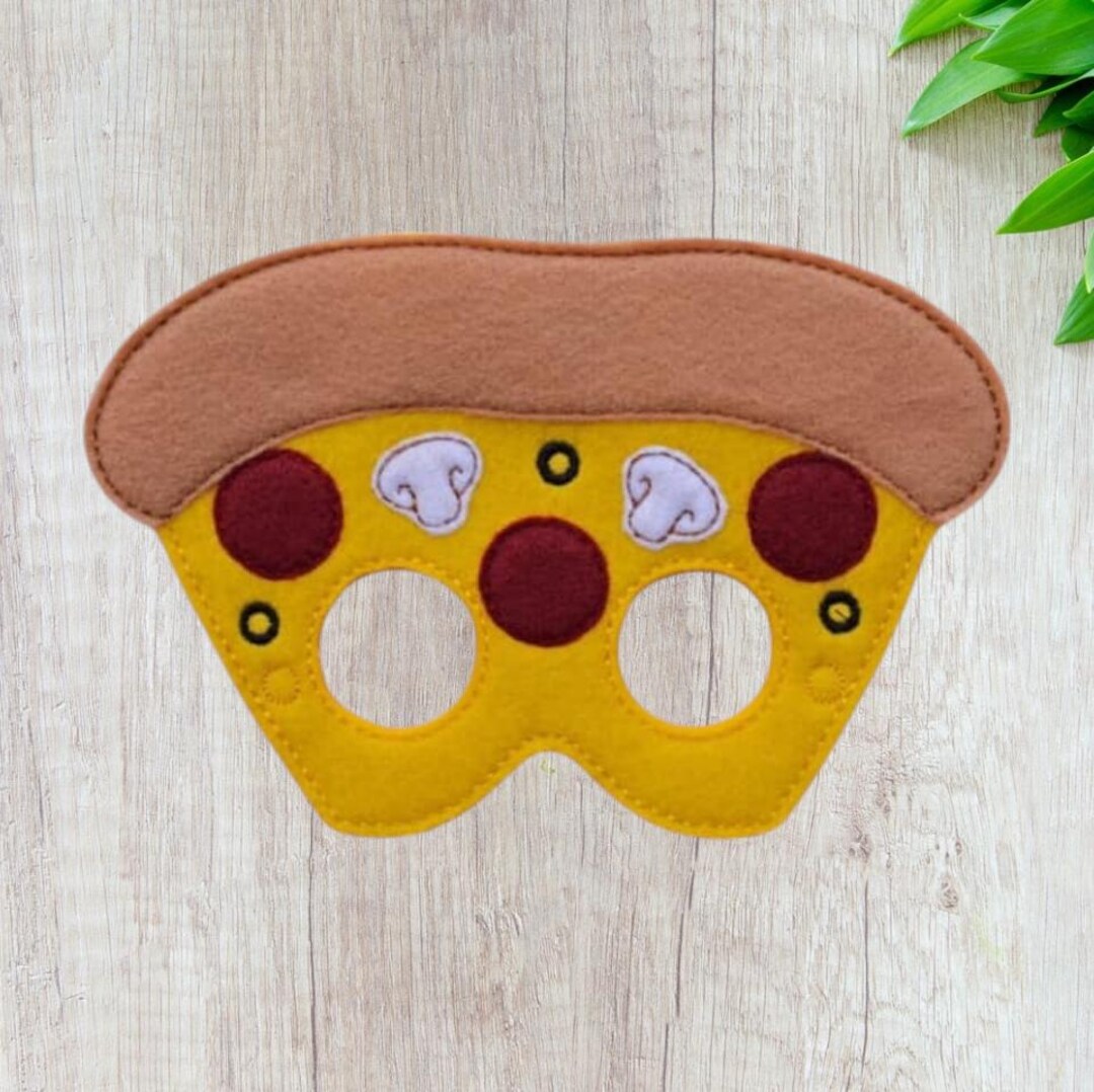 Felt Pizza Mask | Kids Costume Mask | Birthday Party Prop | Pretend ...