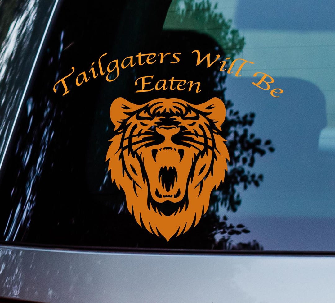 Tailgaters Eaten Tiger Vinyl Car Decal, Car Accessories Window Decal ...