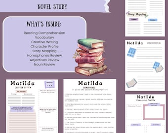 Matilda Novel Study by Roald Dahl - Etsy