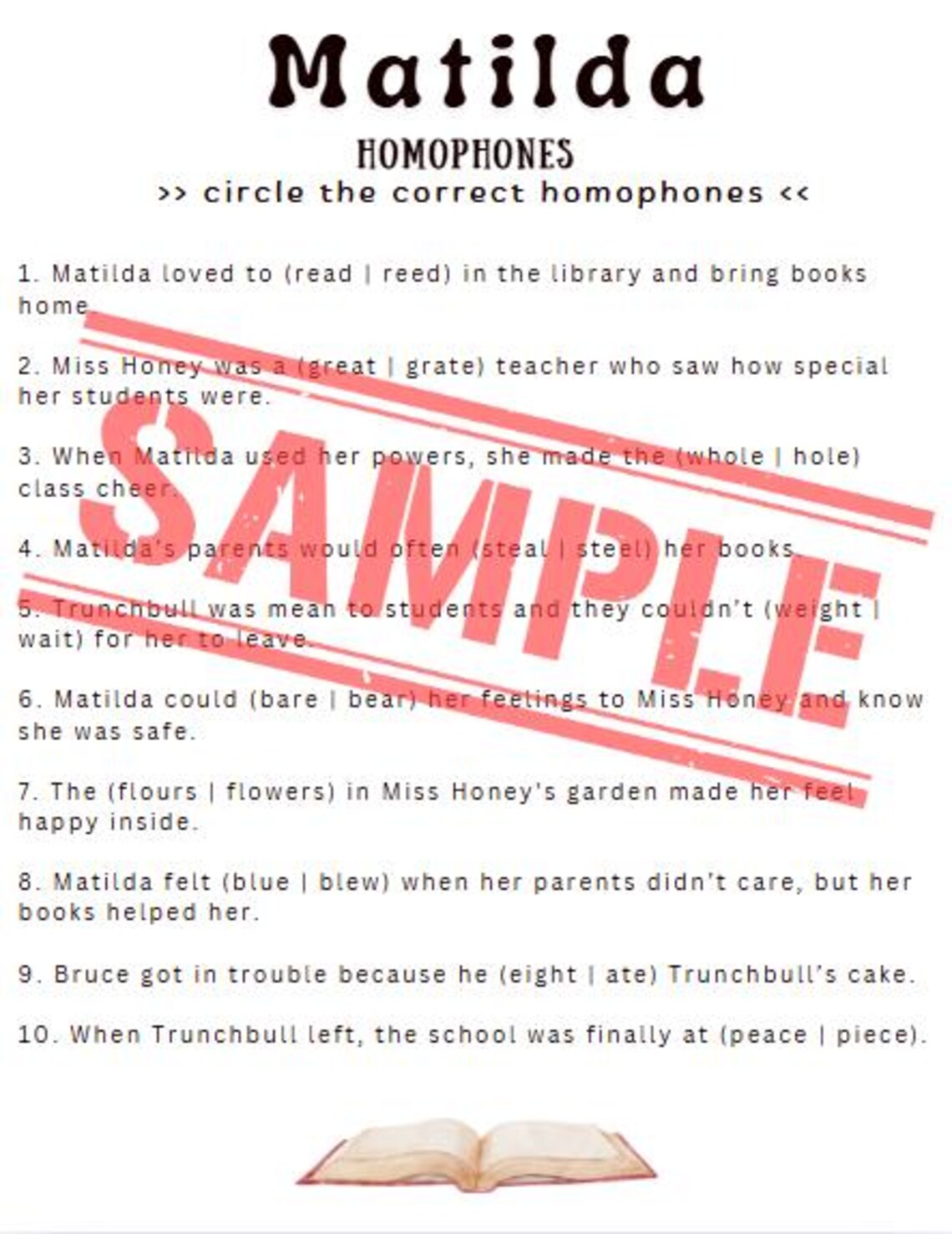 Matilda By: Roald Dahl Novel Study Grades 2-5 - Etsy