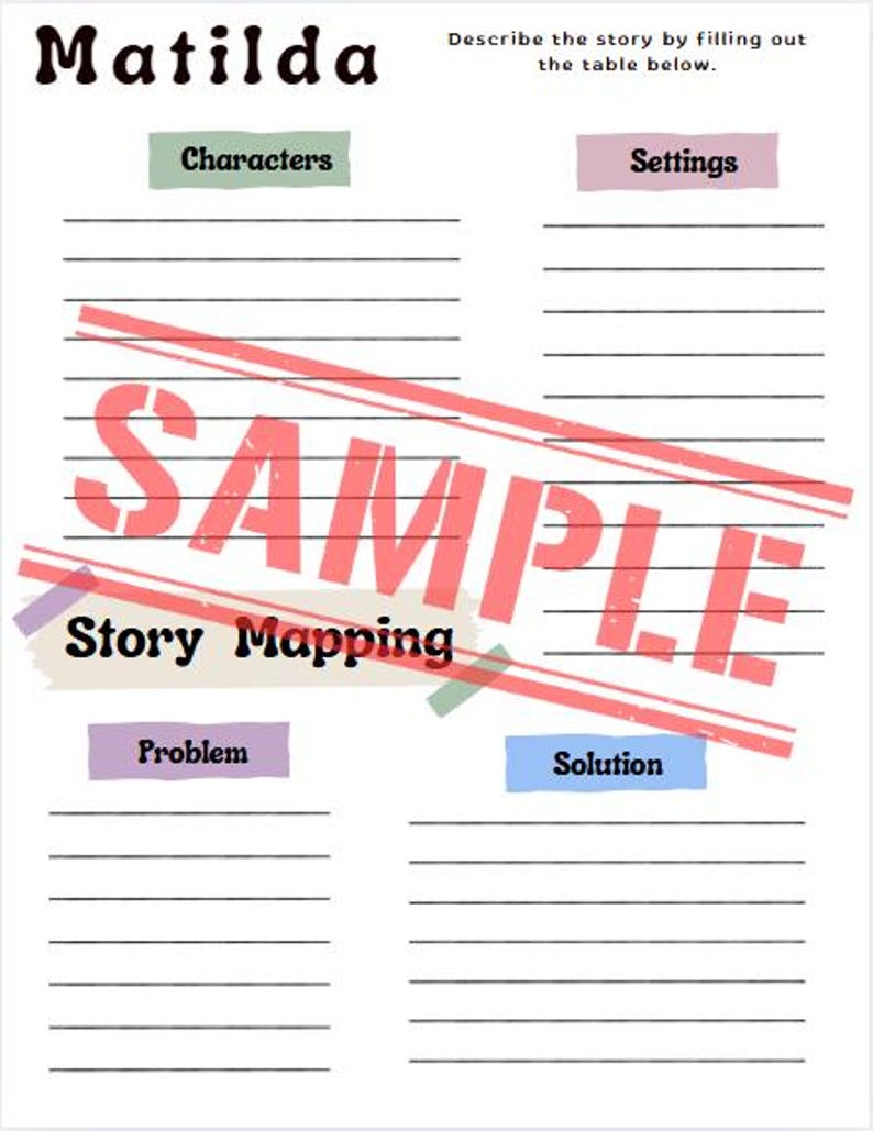 Matilda By: Roald Dahl Novel Study Grades 2-5 - Etsy