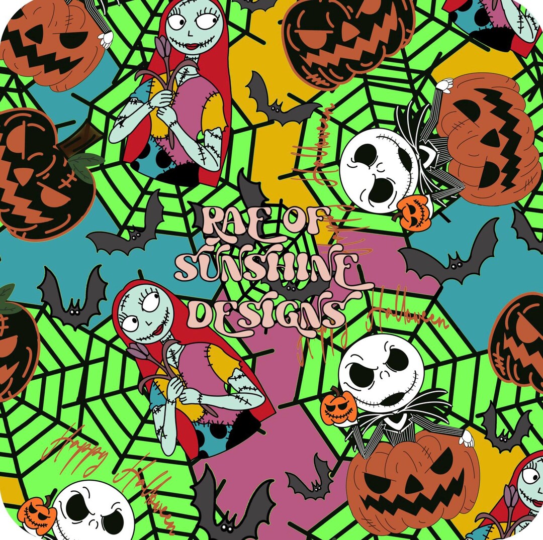 Jack & Sally Halloween Seamless Pattern | Nightmare-inspired Digital ...