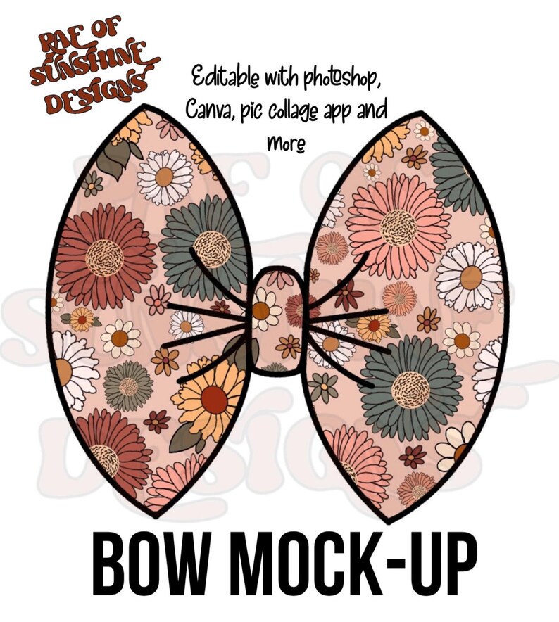 Bow Mockup PNG | Digital Bow Outline Template | Printable Bow Clipart ...
