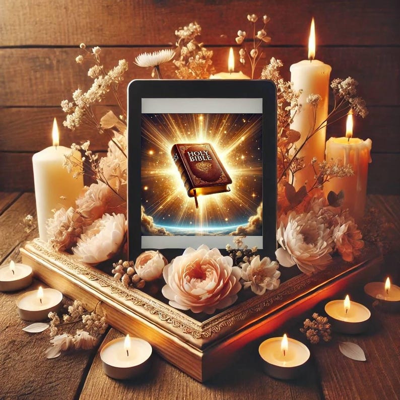 The Divine Bible - Sacred and Luminous Illustration, High Vibrational ...