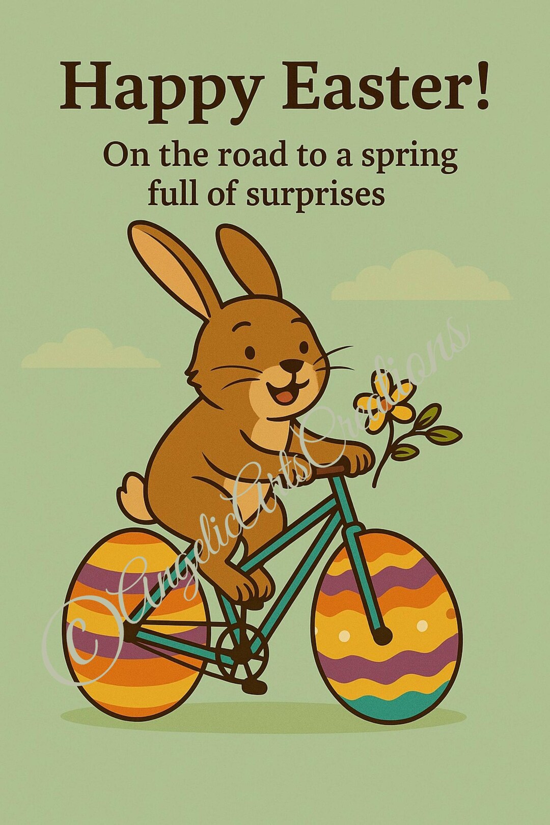 Funny Easter Card Bunny Fishing for Eggs – Cute Printable Easter ...