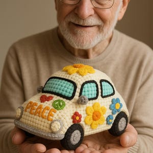 Crochet Pattern: Hippie Volkswagen Beetle Amigurumi (PDF Multilingual ...