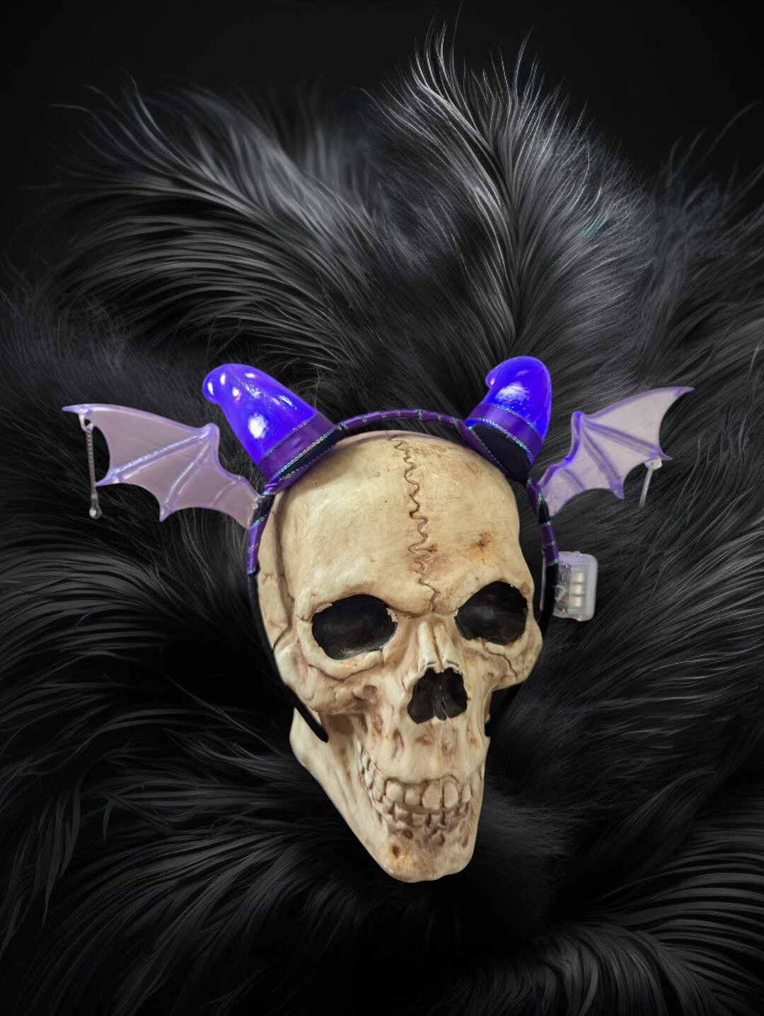 Batwing Demon Light-up Horns - Etsy