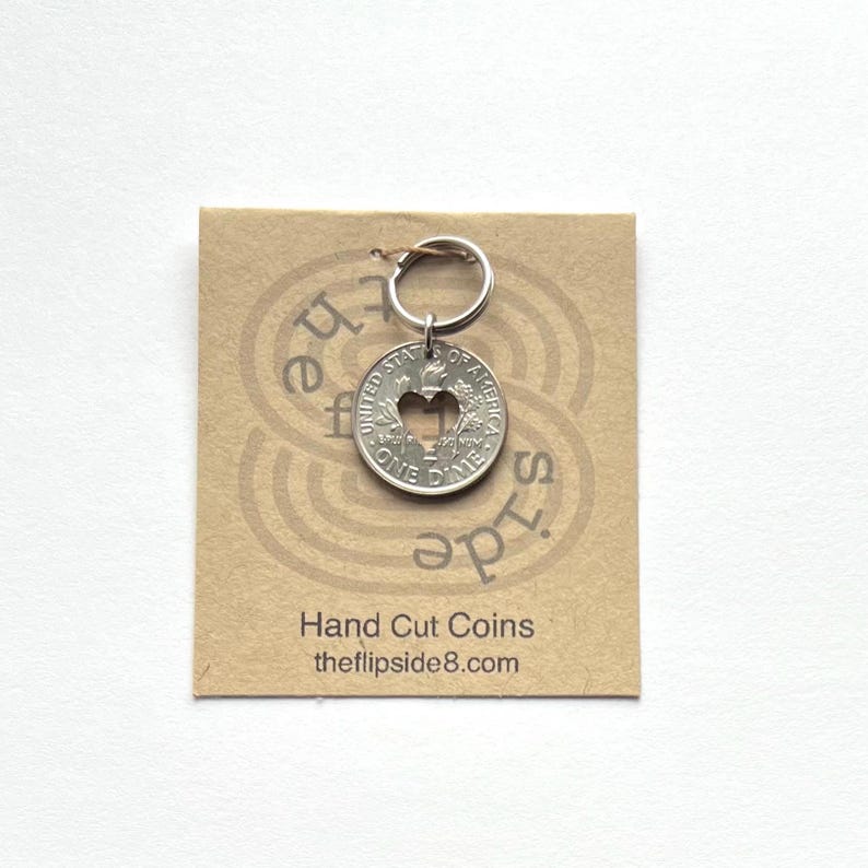 Hand Cut Dime W/ Heart, Custom - Keychain/pendant - Etsy