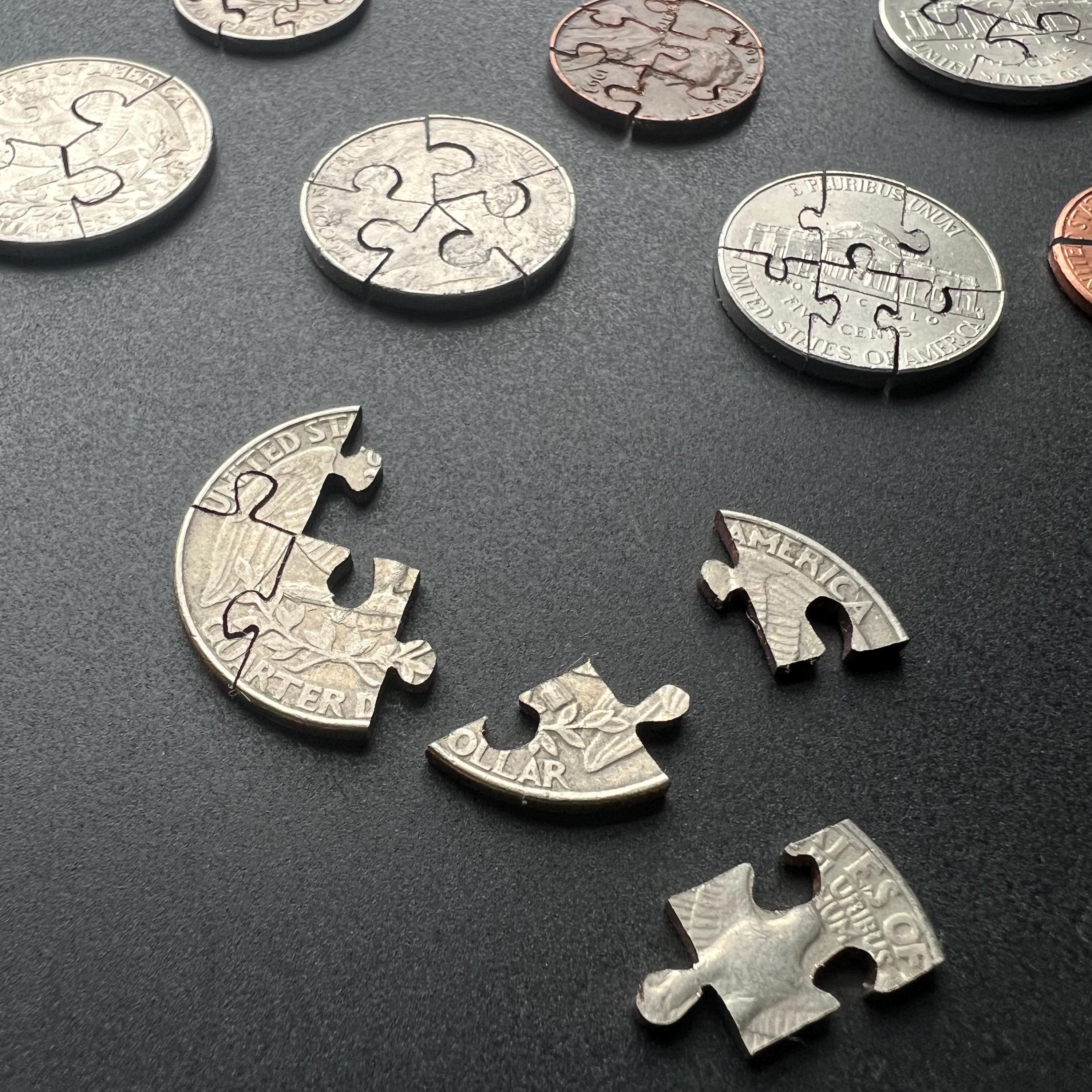 Hand Cut Coin Puzzle - Etsy