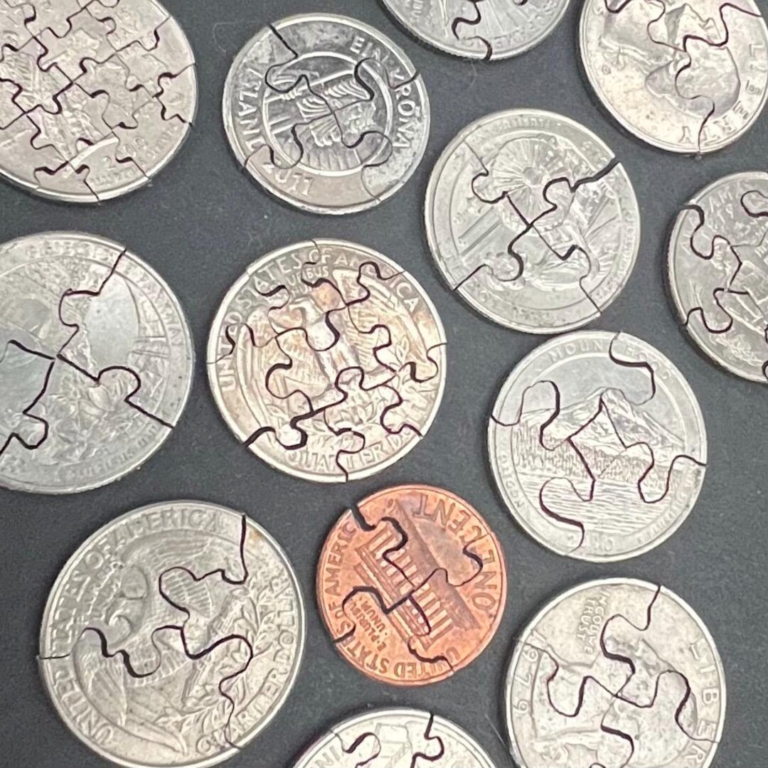 Custom Hand Cut Coin Puzzle - Etsy