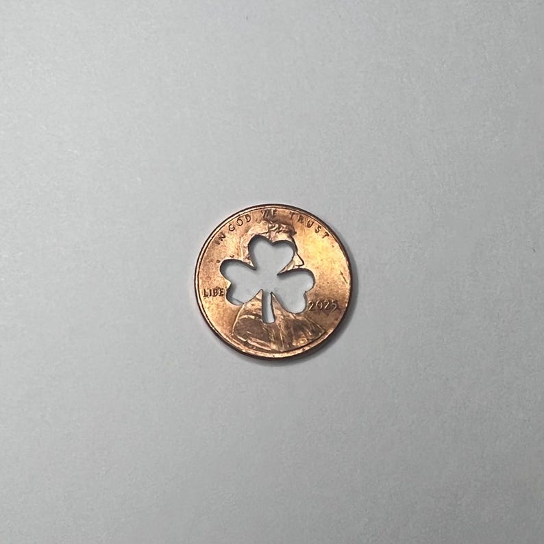 Hand Cut Penny W/ Clover, Custom - Keychain/pendant - Etsy
