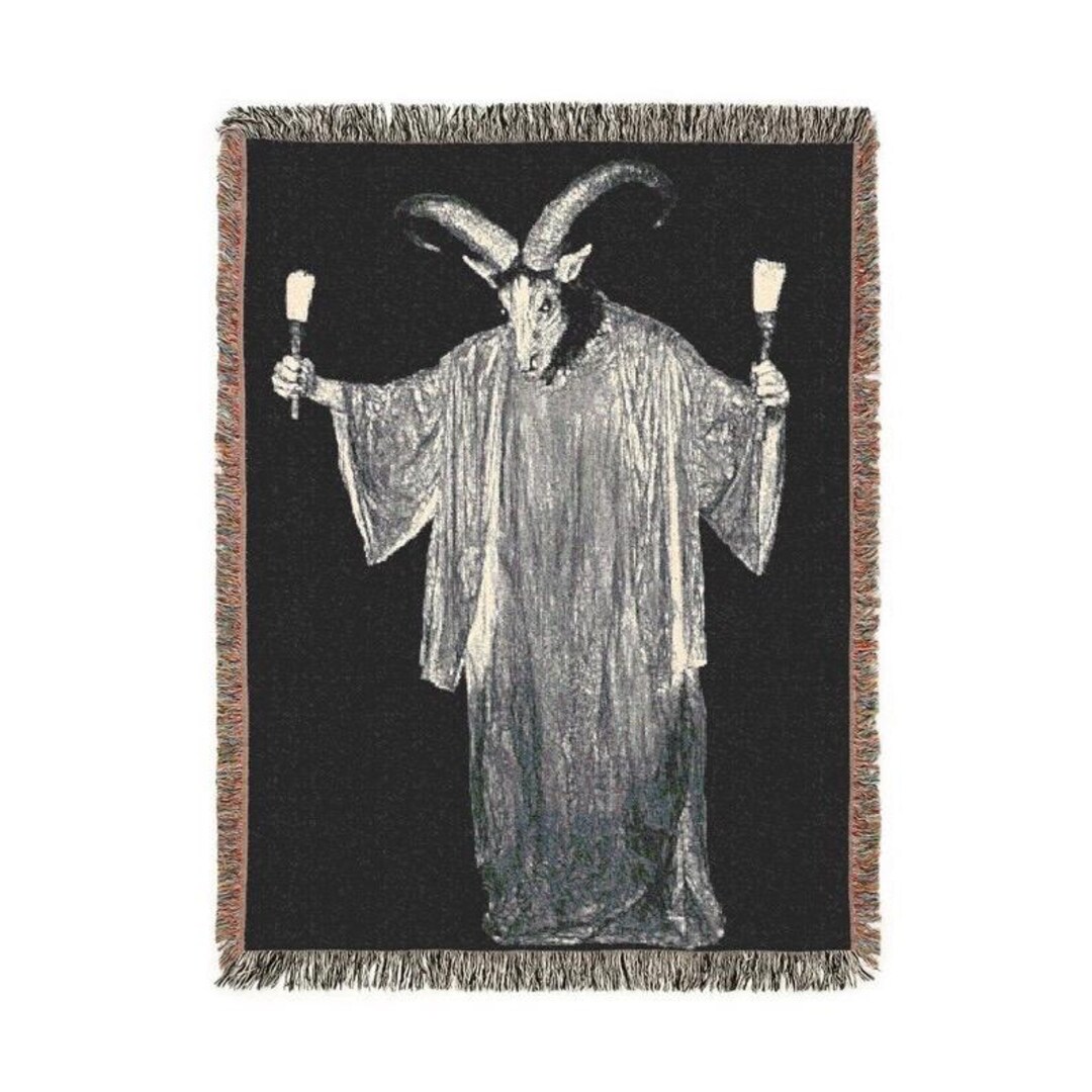 Satanic Woven Blanket, Dark Occult Goth Gothic Home Decor Throw, Devil ...