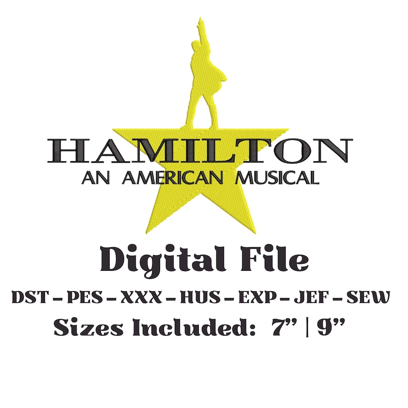 Hamilton Musical Inspired Embroidery Design | Broadway Fan Art ...