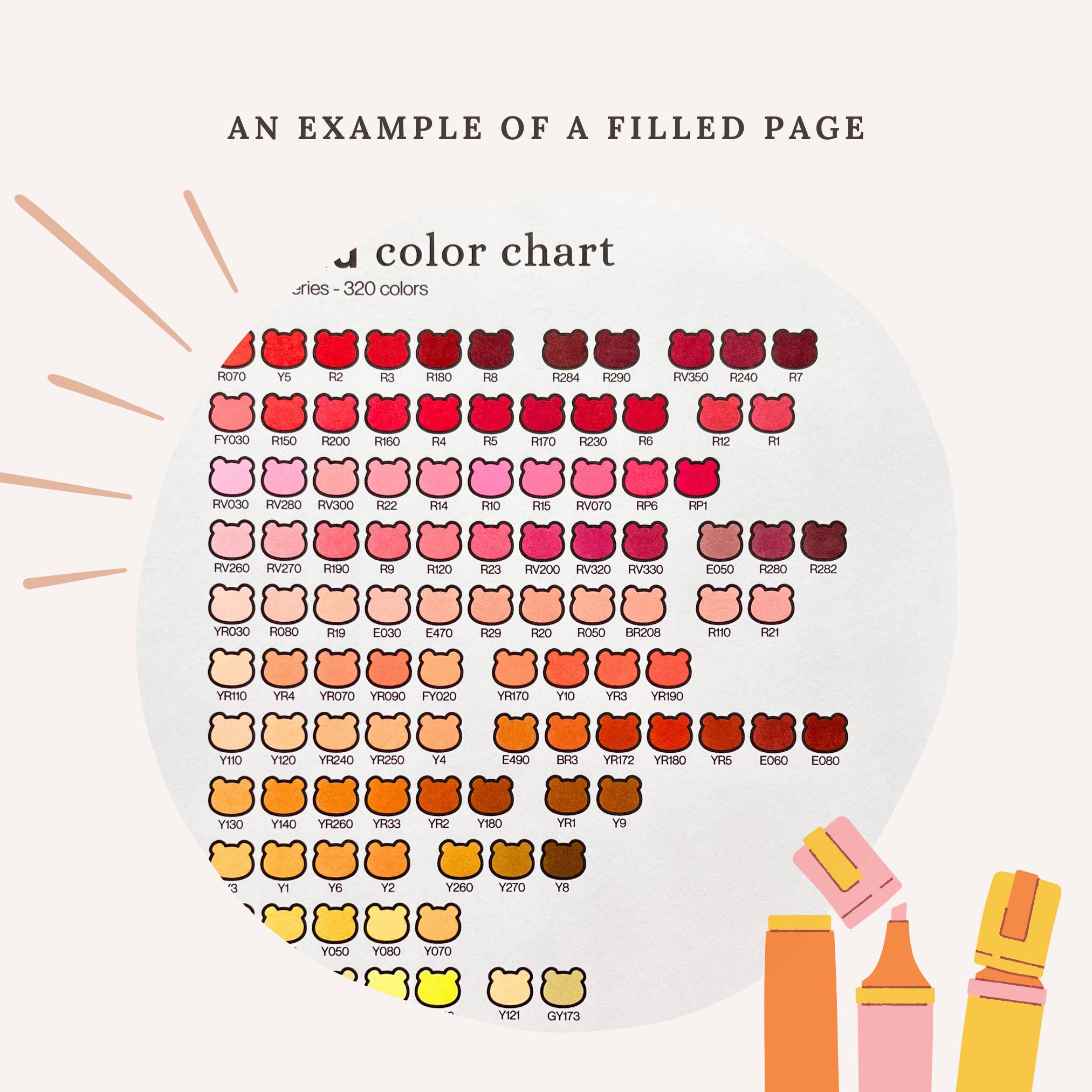 320 Ohuhu Honolulu Color Chart | DIY Swatch Chart | Digital Files ...
