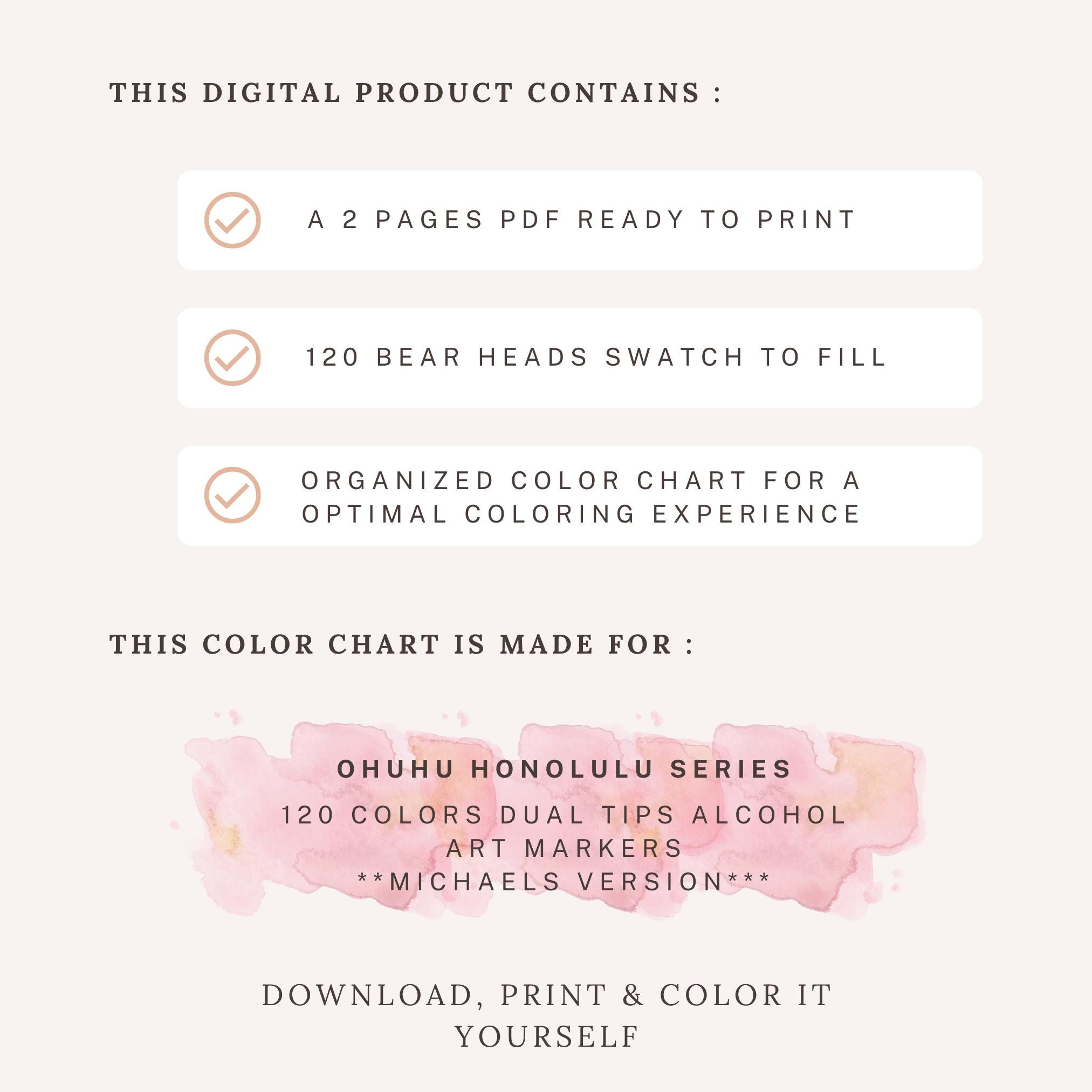 Michaels 120 Ohuhu Honolulu Color Chart | DIY Swatch Chart | Digital ...