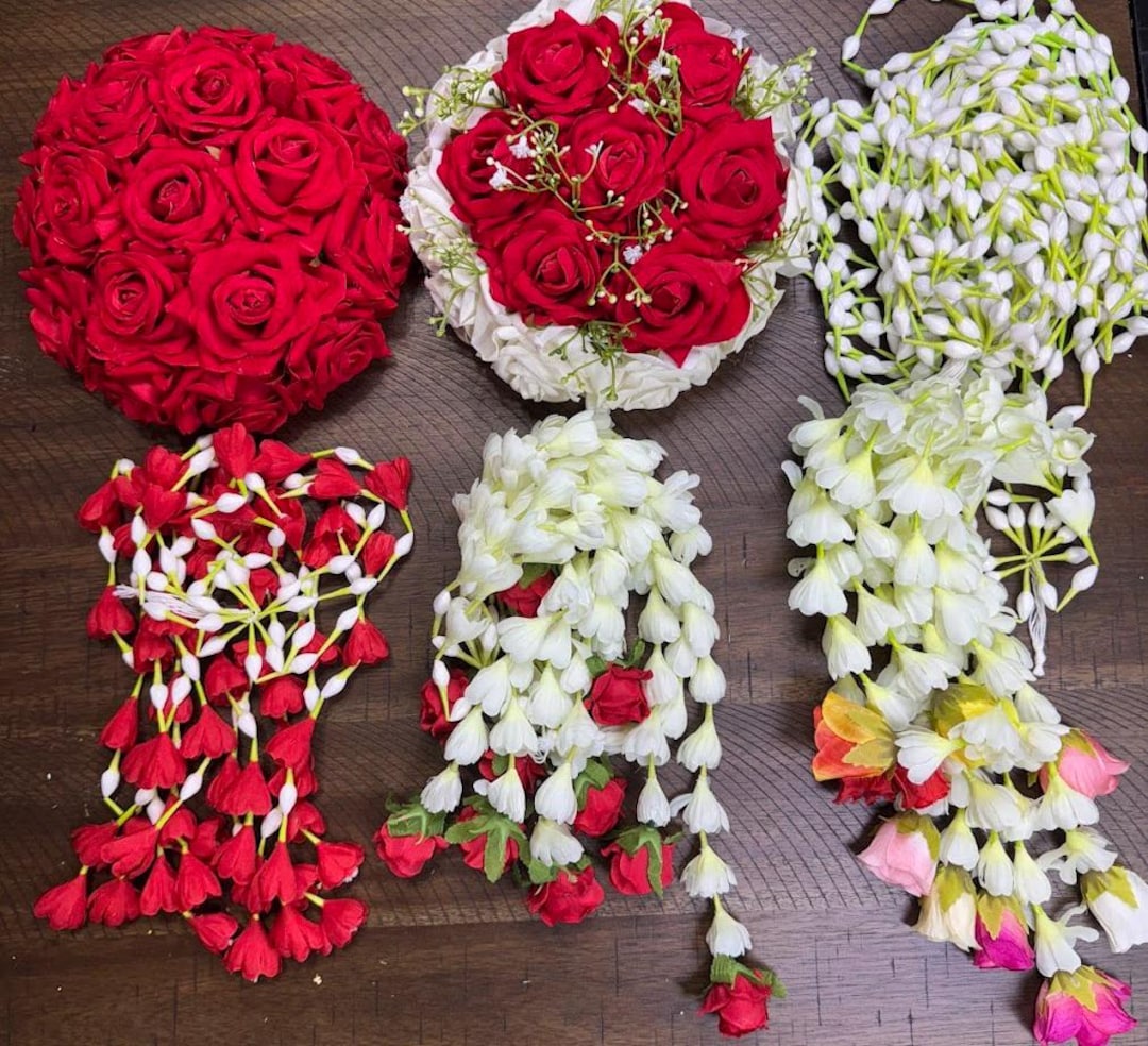 Handmade Floral Hair Gajra: Traditional Indian Hair Accessory - Etsy