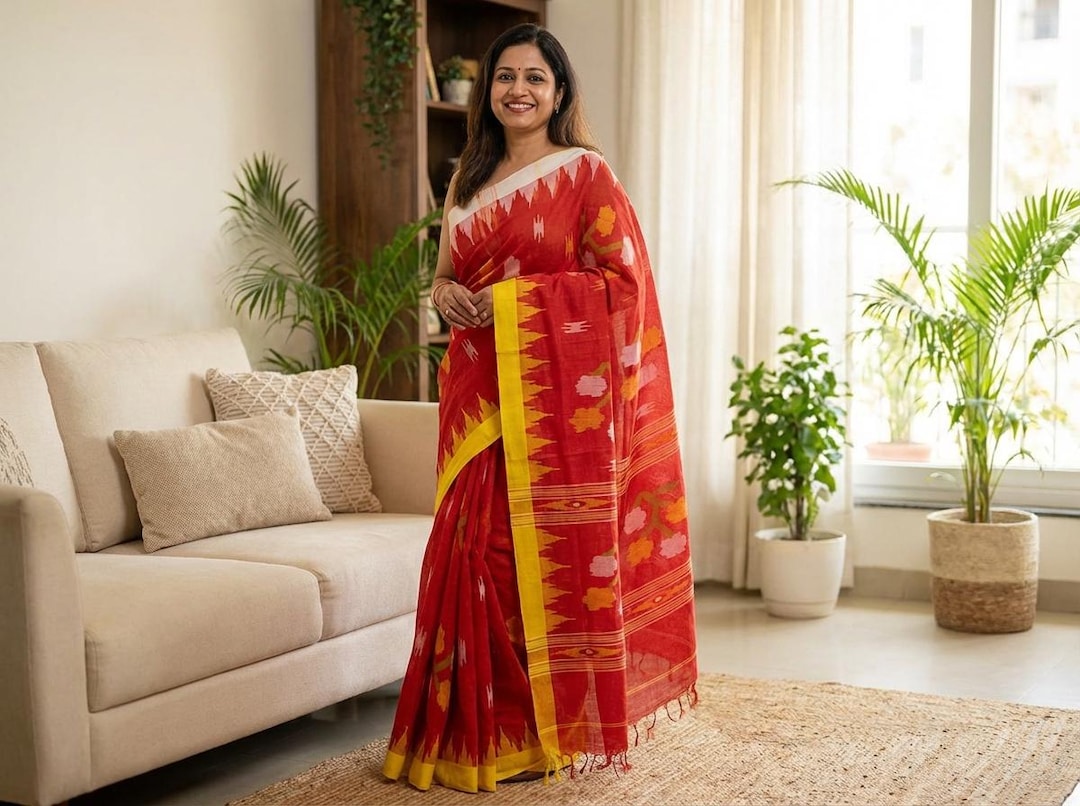Handloom Cotton Monipuri Saree – Sylhet Monipuri Temple Border - Etsy