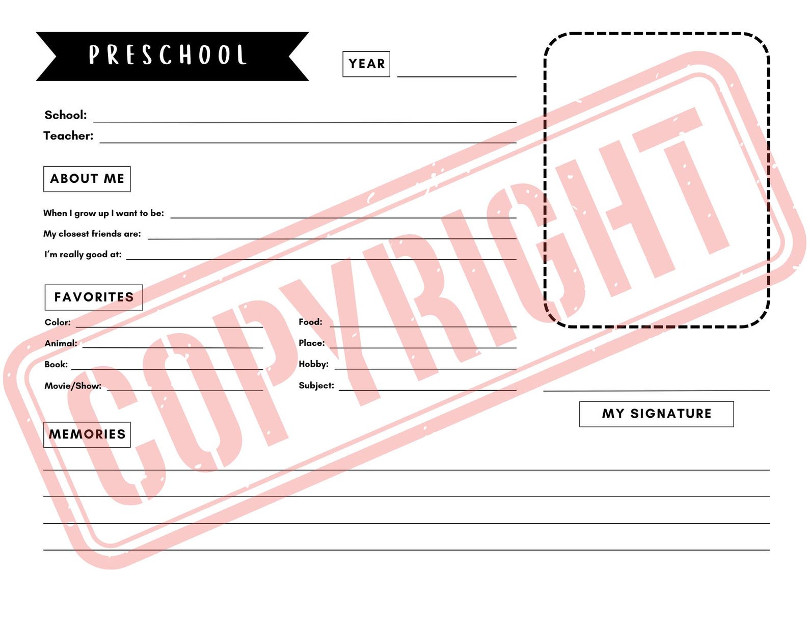 School Year File Box Cover Pages: Preschool to 12th Grade (digital ...