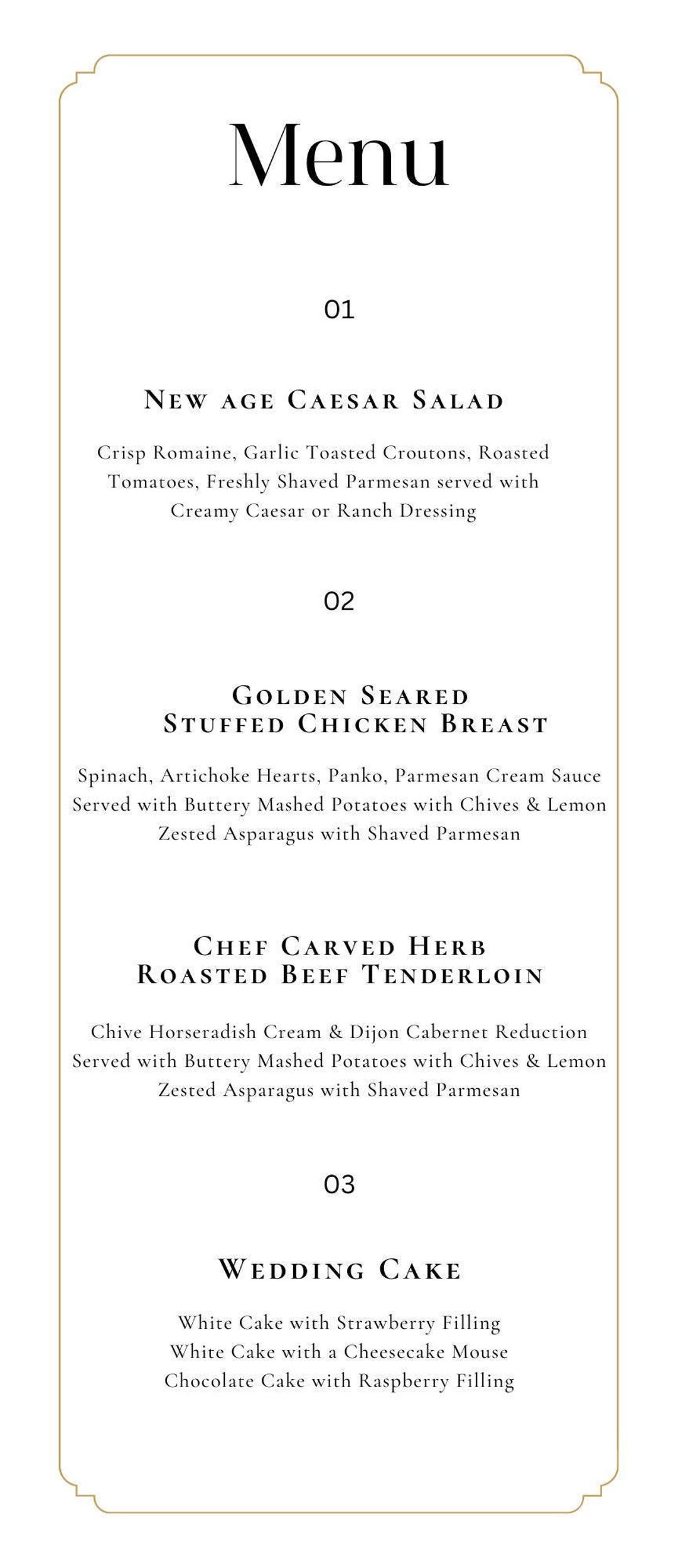 Wedding Menu Template, Special Events Menu Template, Editable Menu ...