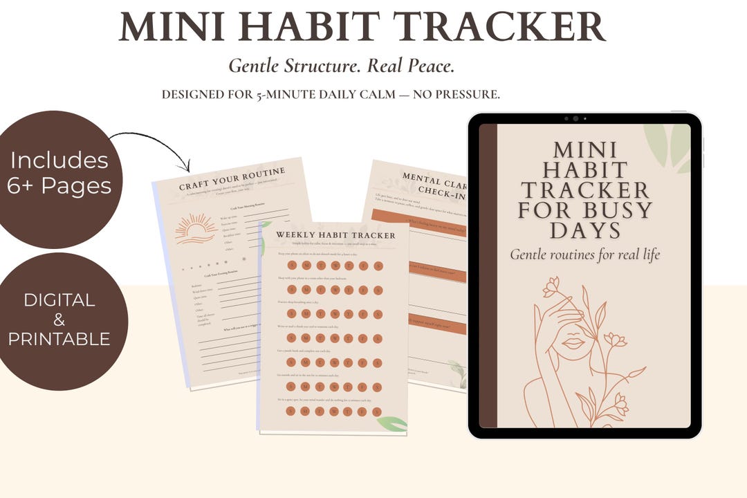 Printable Daily Habit Tracker, Self-care Planner, Wellness Journal ...