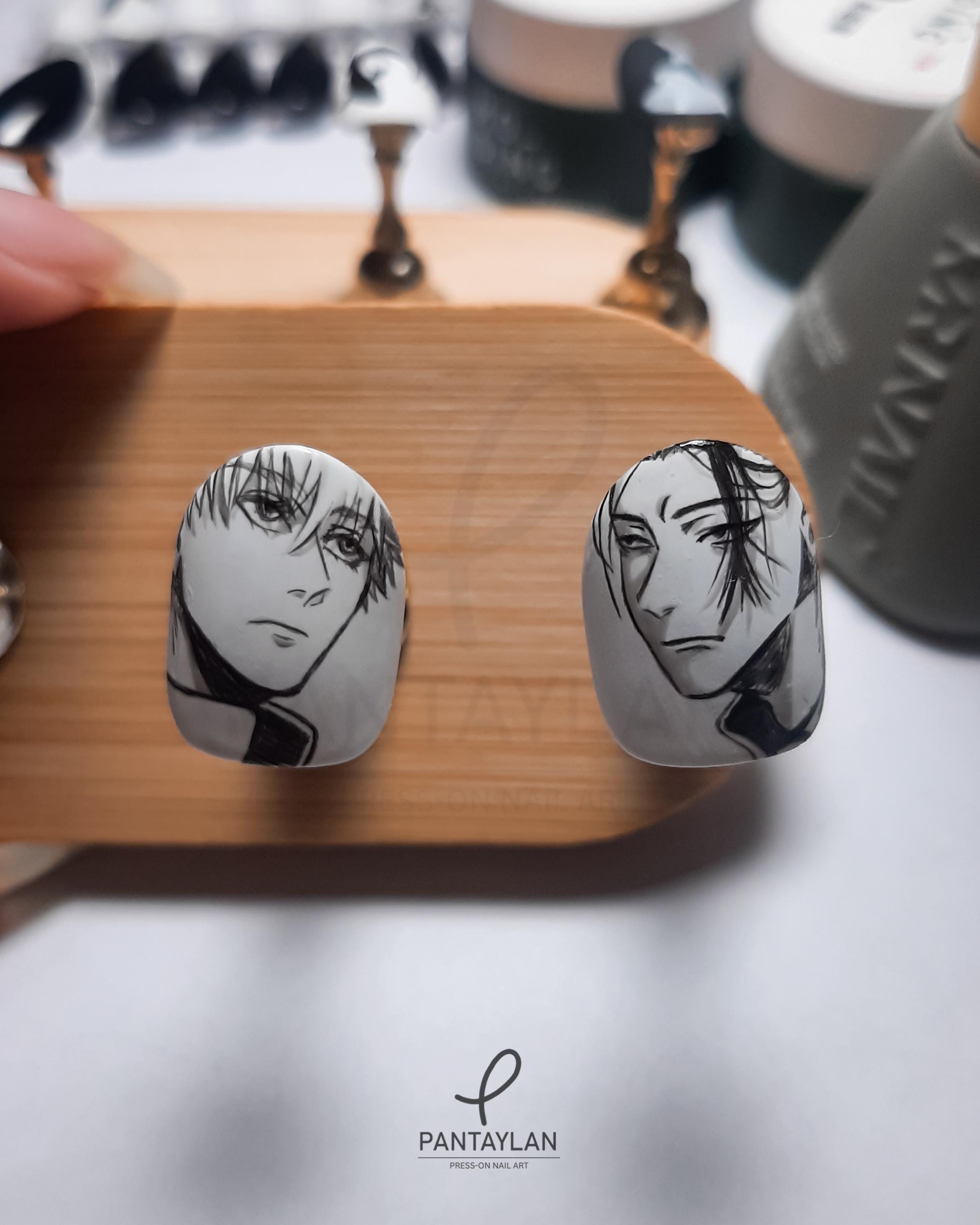 GOJO GETO FISH Monochrome Jujutsu Kaisen Ver.2 (med) Hand Painted ...