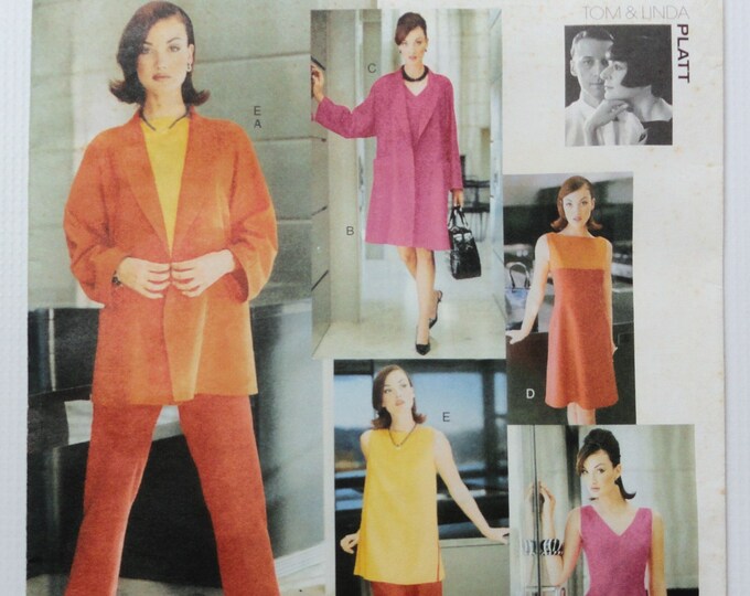 UNCUT Vogue 1827, 2 Styles Dress, Sleeveless Top Tapered Pants, Raglan ...
