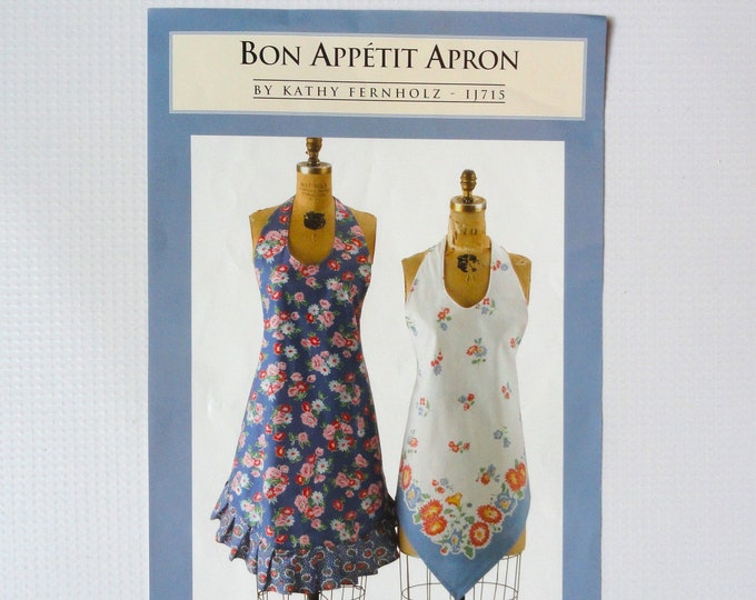 Bon Appetit Apron Cut Pattern Indygo Junction 2 Styles Optional Ruffled ...