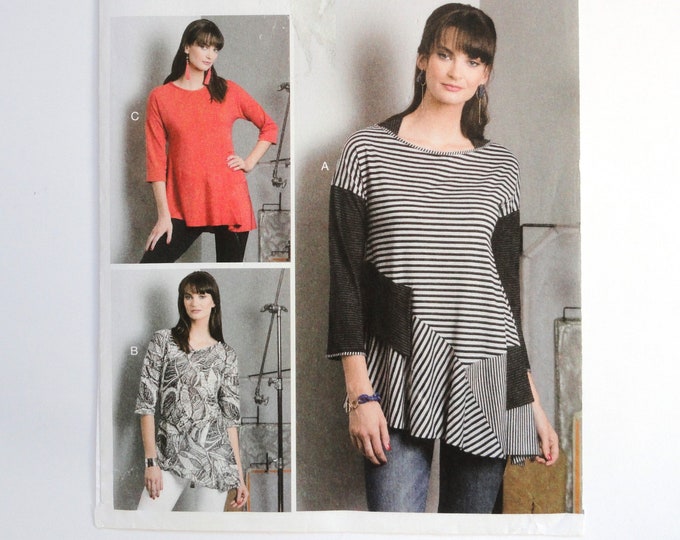 Uncut Vogue 9301, Semi-fitted Tops, Neck & Sleeve Variations, Knits ...