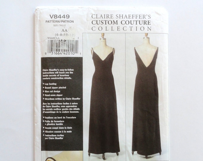 UNCUT Vogue 8449 Evening Gown, Long Bias Cut Design, Claire Shaeffer's ...