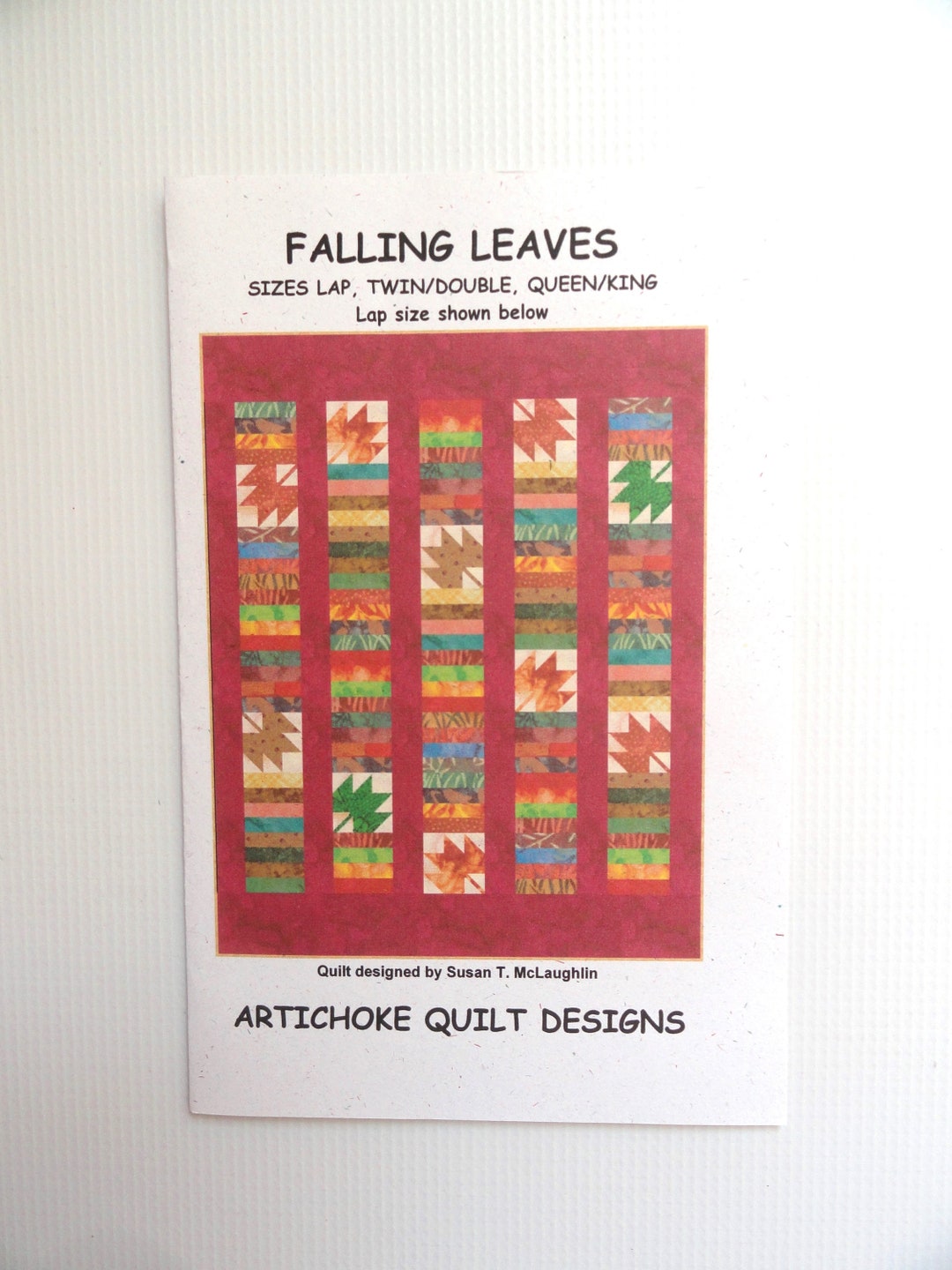 Falling Leaves Quilt Pattern, Colorful Maple Leaf, 3 Sizes: Lap, Twin ...